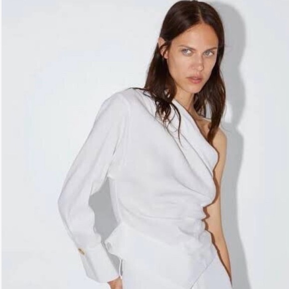 Zara | Tops | Nwt Zara One Shoulder Blouse | Poshmark